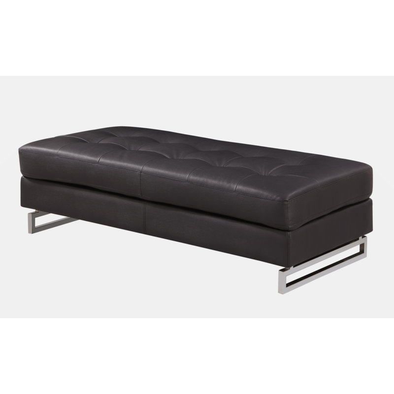Wayfair black leather ottoman store